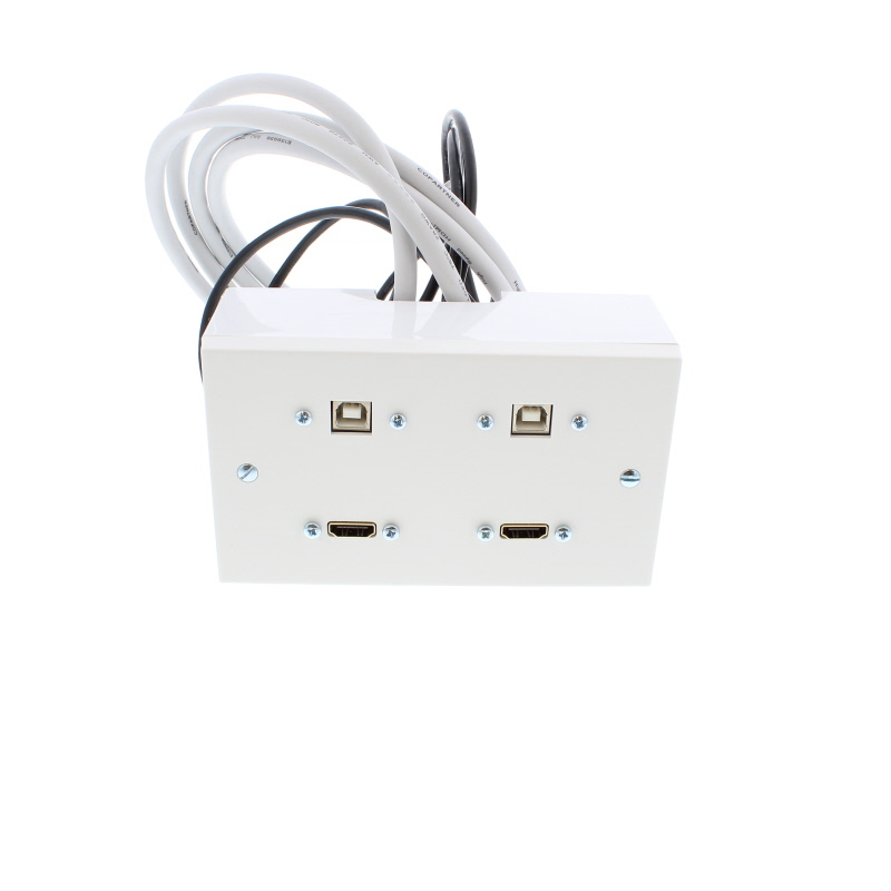 5 Metre Twin HDMI And Twin USB B-B Wall Plate. Double Gang White ...
