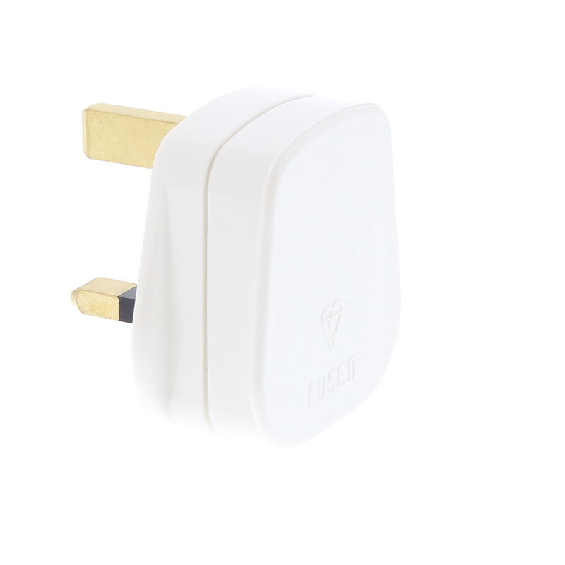 White 13 Amp Rewireable Uk Plug | EuroNetwork