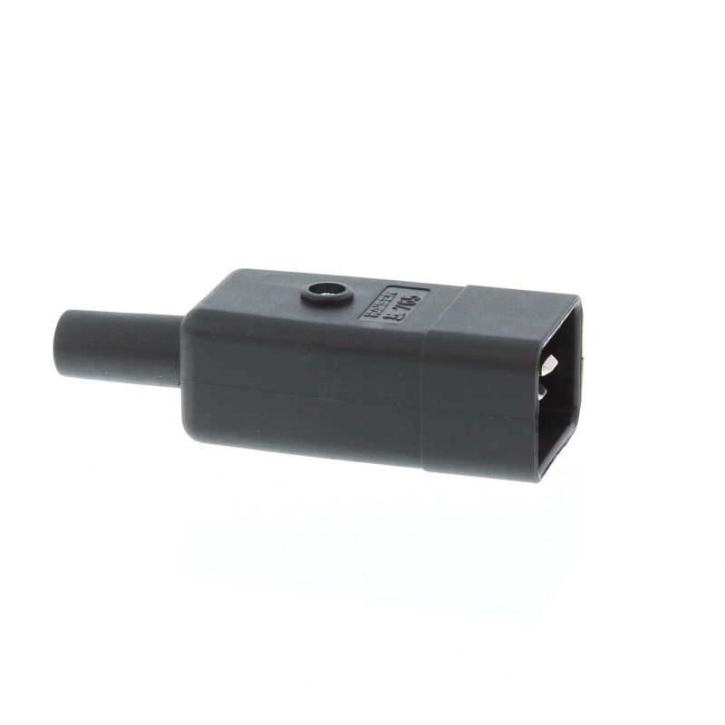 Black C20 Straight Rewireable Iec. 16A 250V | EuroNetwork