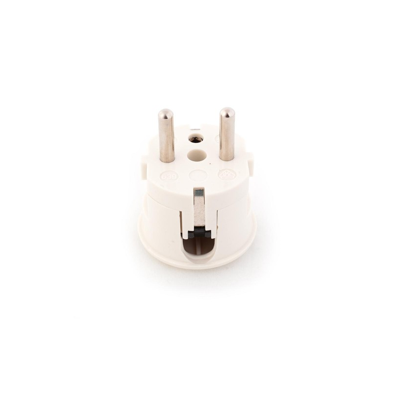 White Rewireable European Plug Side Entry | EuroNetwork
