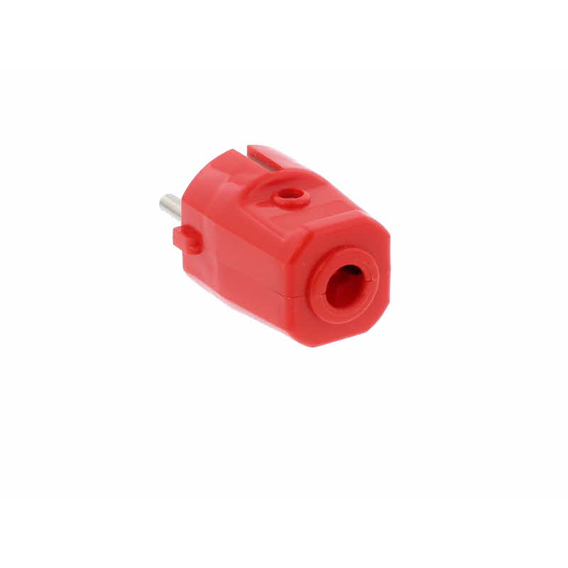 Red European Schuko Straight Rewireable Plug. 16Amp 250V | EuroNetwork