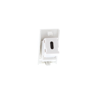 Angled White USB Type C Euro Module | EuroNetwork