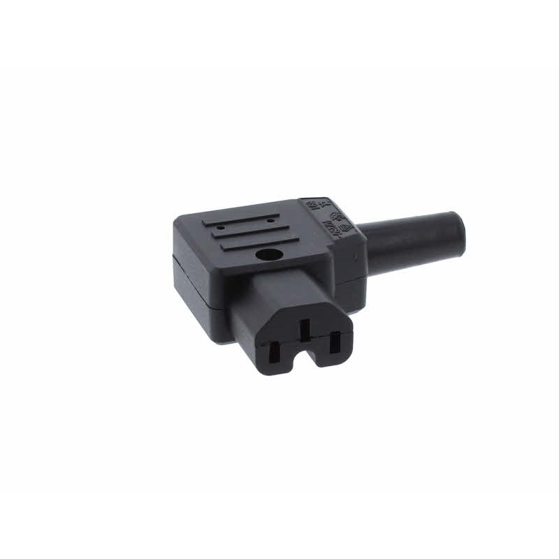 Black C15 Left Angle Rewirable Iec Plug. Hot Condidtion Ip20 | EuroNetwork