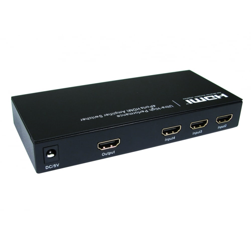 Compact HDMI 4 To1 Switch With IR Remote And Receiver | EuroNetwork