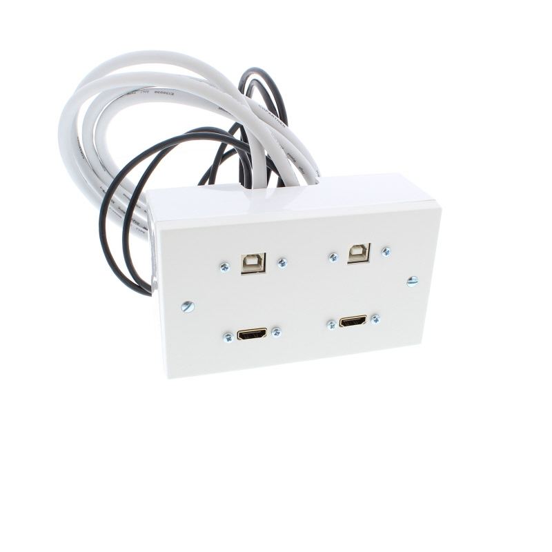 10 Metre Twin HDMI And Twin USB B-B Wall Plate. Double Gang White ...
