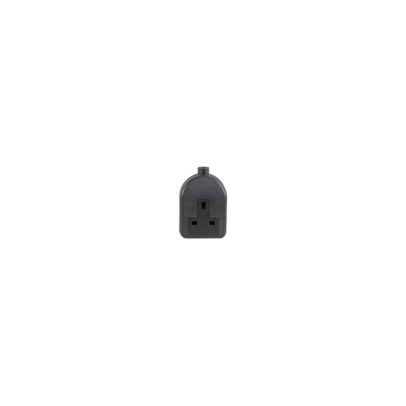 1 Gang UK Rubberised Extension Socket Black | EuroNetwork