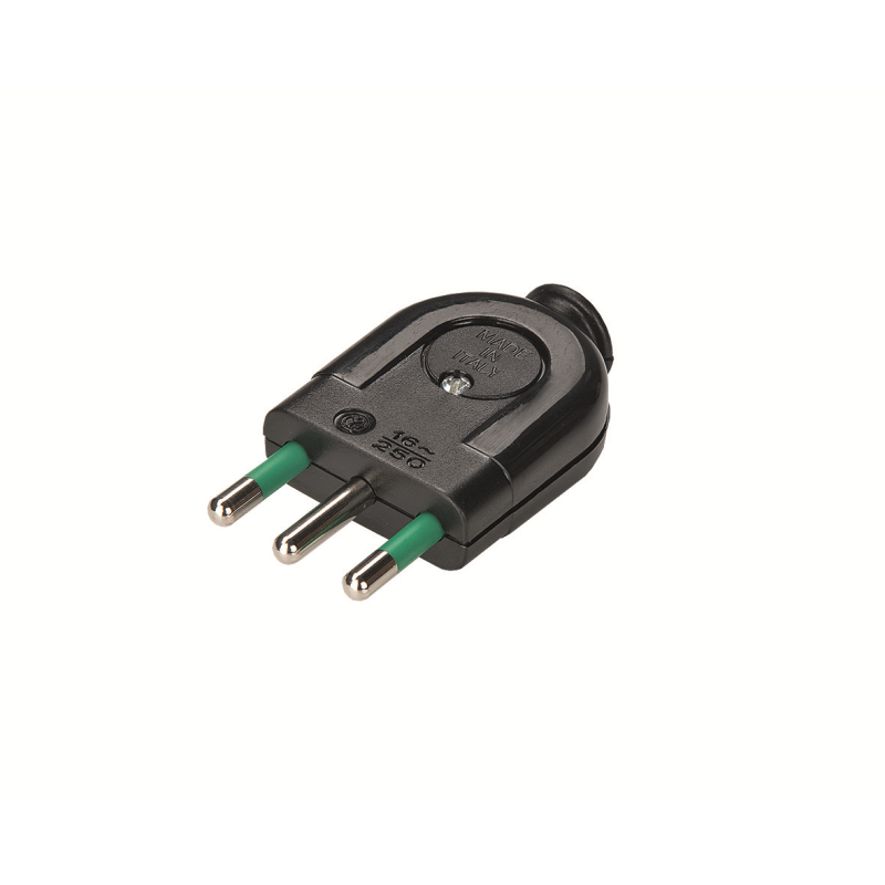 Black Italian Rewireable Plug. 16 Amp (No Photo) | EuroNetwork