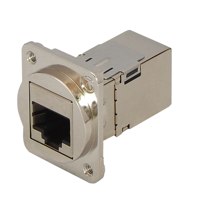 CAT6A Angled Female Coupler Shielded D Series Connector. | EuroNetwork