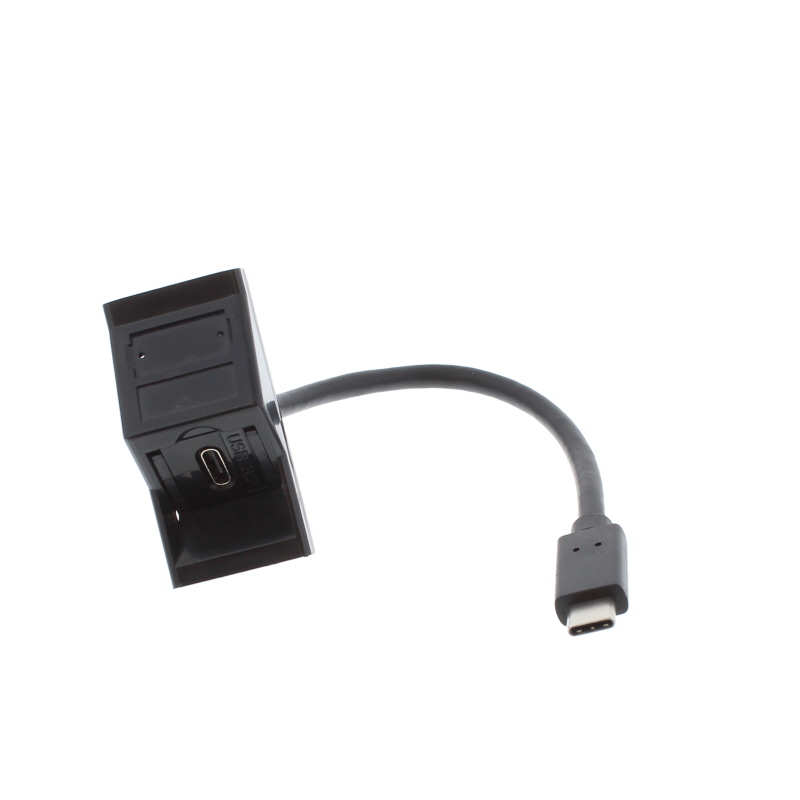 USB Type C 3.2 Black Angled Euro Module (Gen 1) Female To Male ...