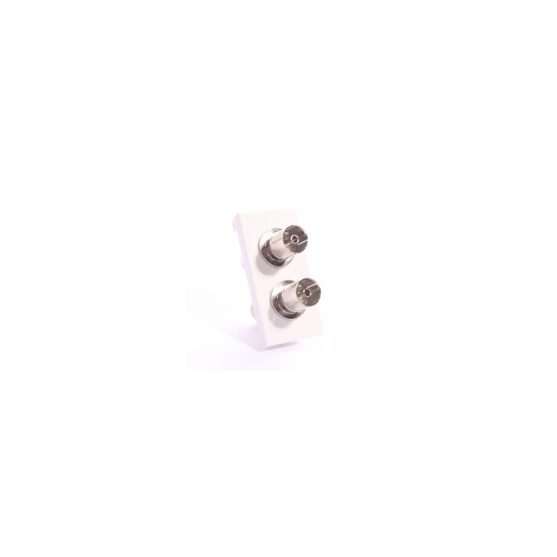 White Twin Tv Plug And Play Euro Module. 25 X 50Mm | EuroNetwork