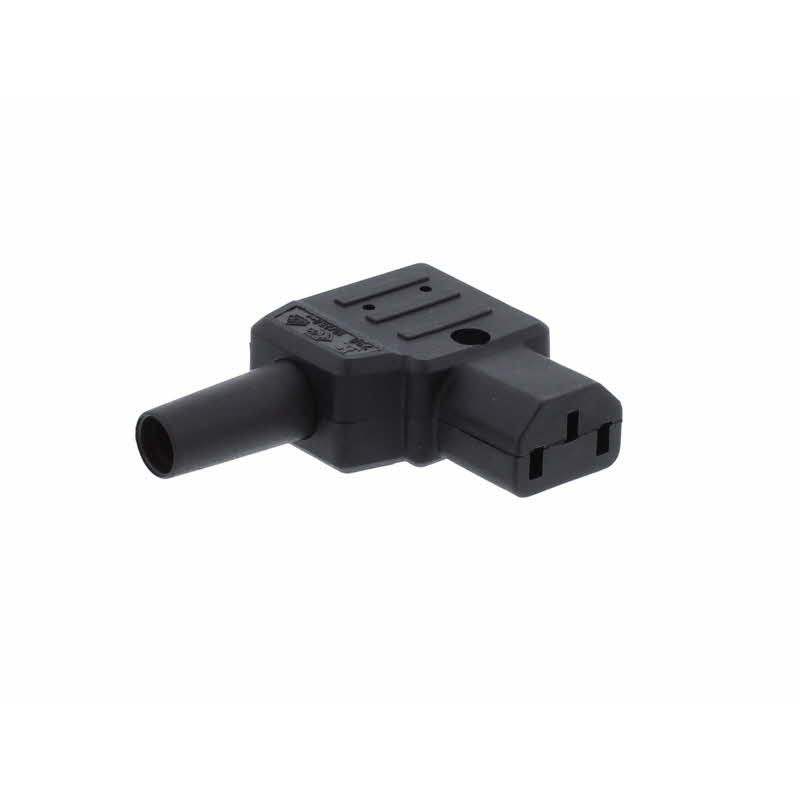Black C13 Right Angle Rewireable Iec 10A 250V Ip20 | EuroNetwork