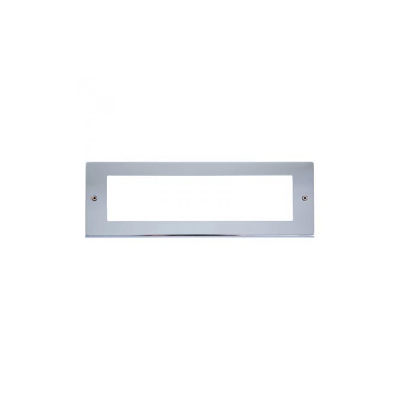 8 Gang Polished Chrome Wall Plate Frame. 250X86mm | EuroNetwork