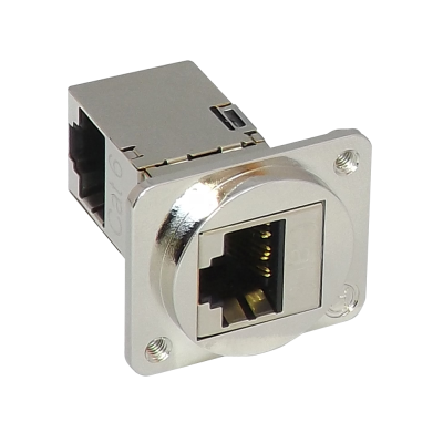 CAT6A Angled Female Coupler Shielded D Series Connector. | EuroNetwork