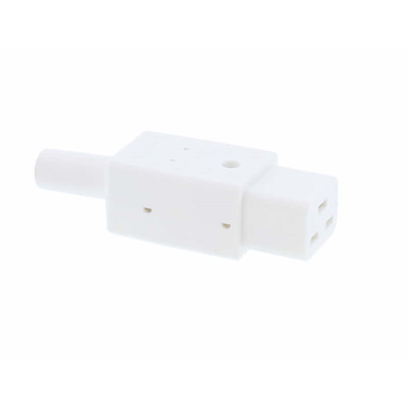 White C19 Straight Rewirable Iec. 16A 250V | EuroNetwork