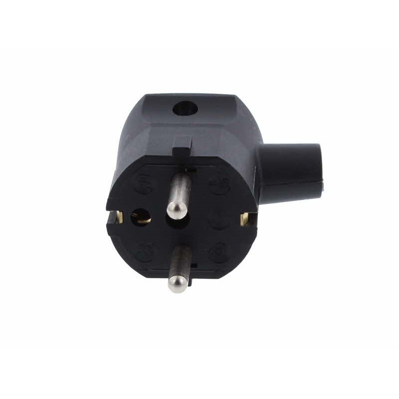 Black Schuko Rewirable Plug. Right Angle 1.5Mmsq | EuroNetwork
