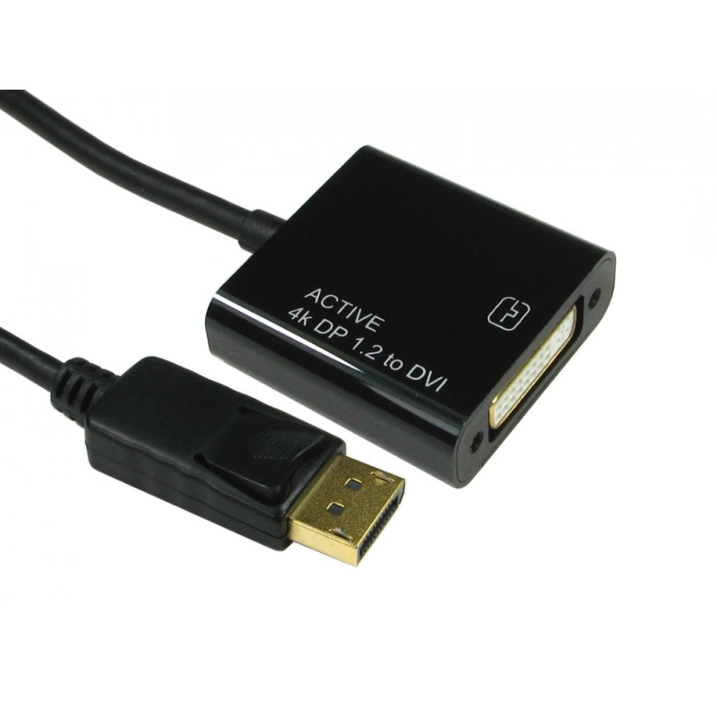 Active Displayport Male To DVI Female Adaptor. 15Cm Lead | EuroNetwork