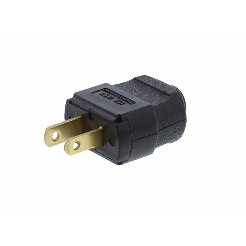 Black Usa 2 Pin Rewirable Plug. | EuroNetwork