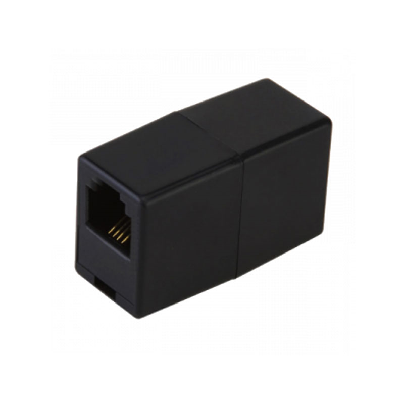 Black 4P4c Rj10 Coupler. Straight Through Wiring | EuroNetwork