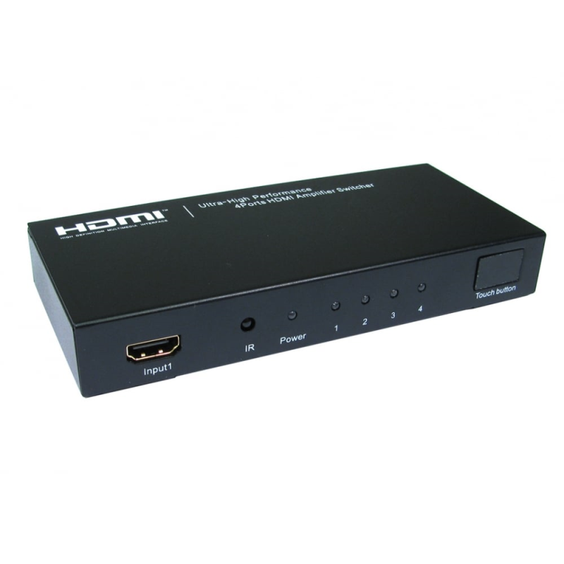 Compact HDMI 4 To1 Switch With IR Remote And Receiver | EuroNetwork