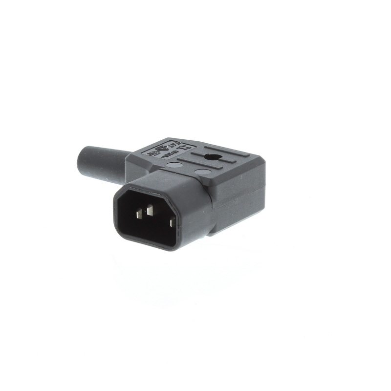 Black C14 Right Angle Rewirable Iec. 10A 250V Ip20 | EuroNetwork