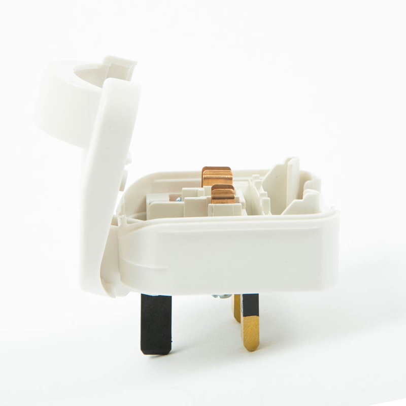Non-Earth European Schuko To Uk Converter Plug. White 13 Amp (Scp ...