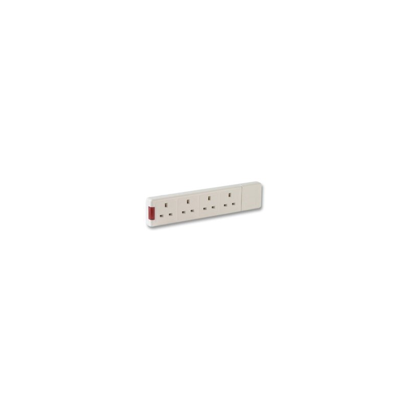 4 Gang UK Rewireable Extension Socket White | EuroNetwork